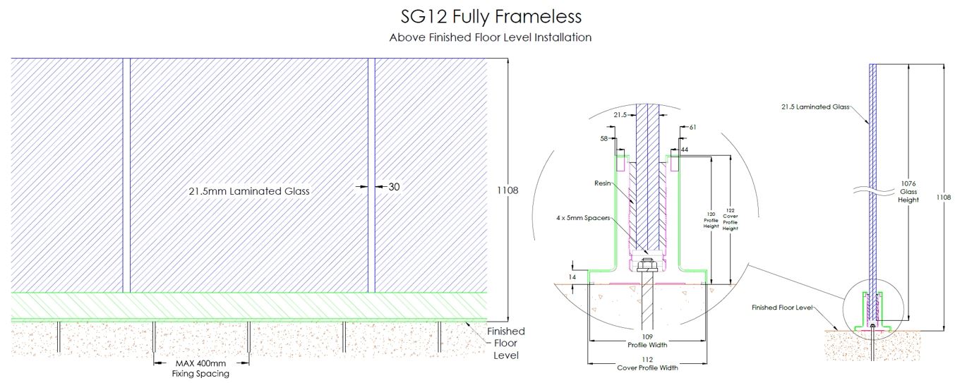 Glass Balustrade Technical Specifications And Drawings Balcony Systems